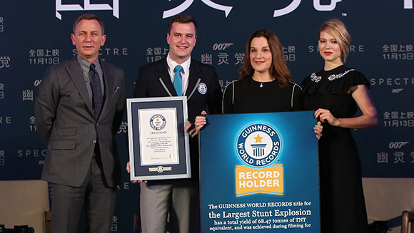 'Spectre' sets record for largest movie stunt explosion