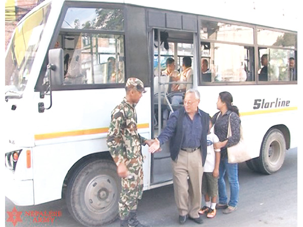 Army starts free bus service on eight routes