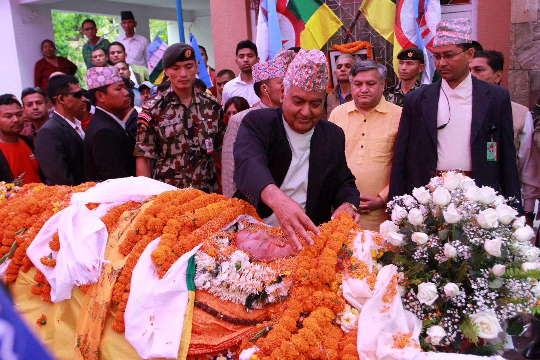 Ex PM Thapa's body in Dasarath Stadium (photo feature)