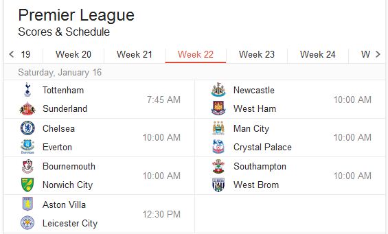 Chelsea host Everton, City host Palace