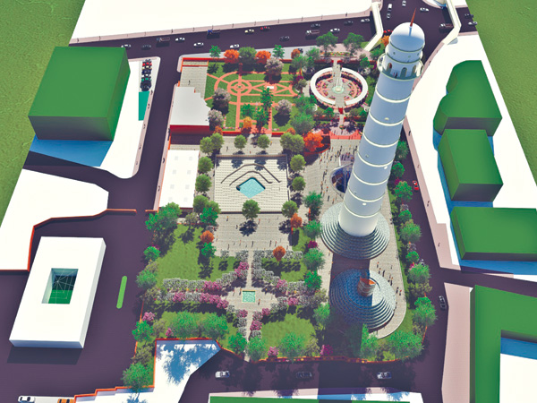 Sketch of to-be-built Dharahara made public