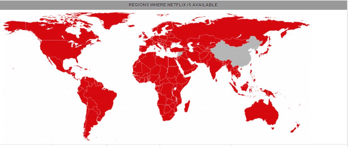Netflix extends its service to almost all the world including Nepal