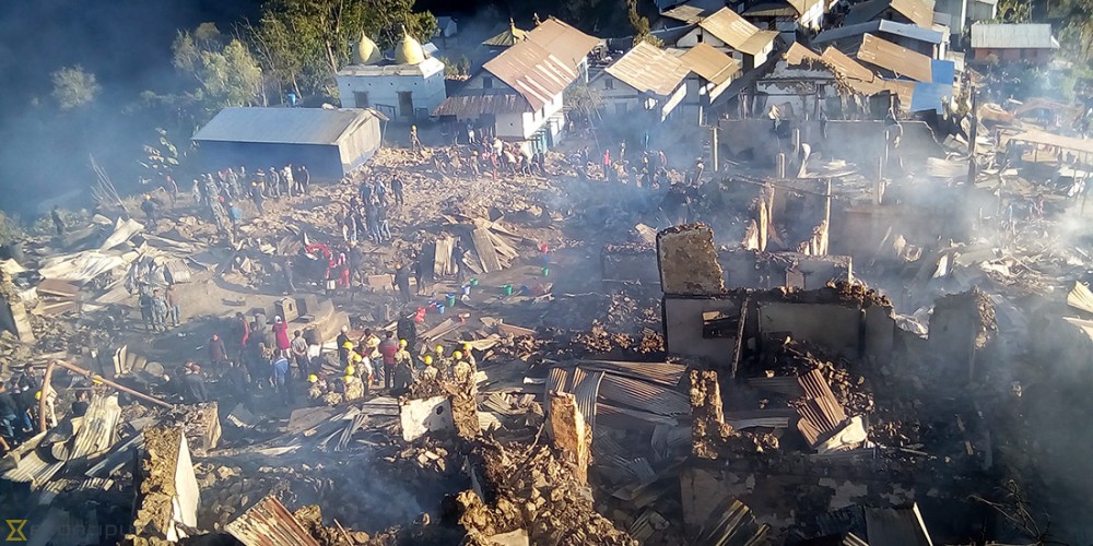 Fire engulfs 32 houses in Terhathum