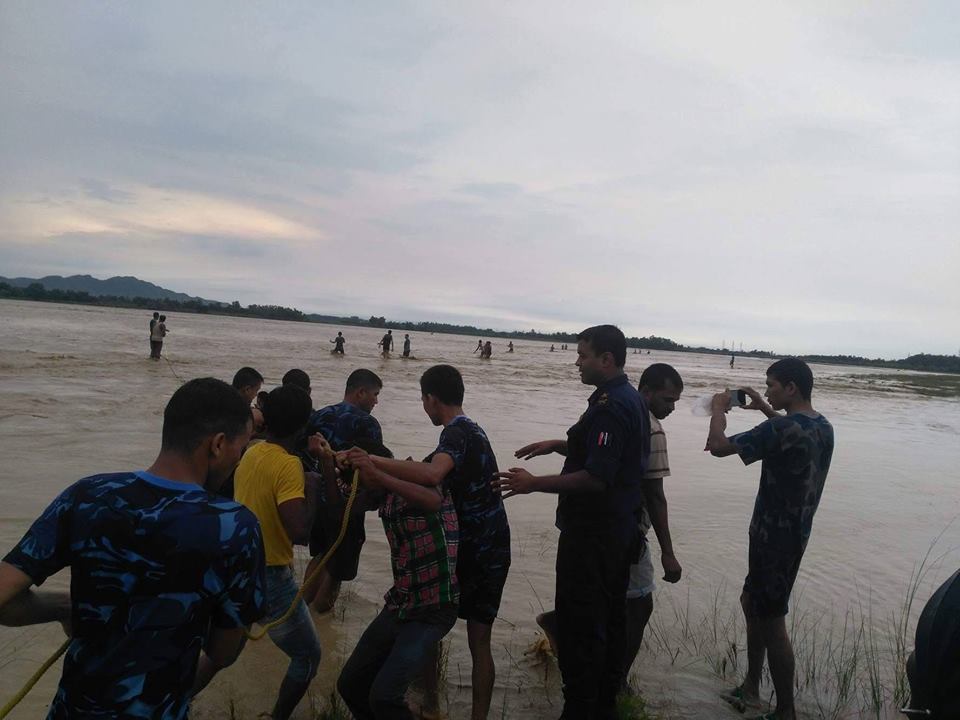 Saptari floods: Dozens of families displaced, hundreds of houses inundated