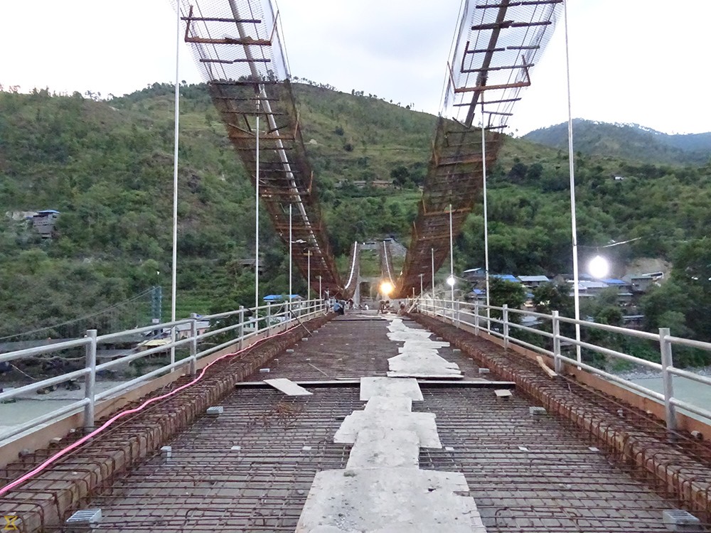 Bridge linking Okhaldhunga, Khotang will come into operation in 2 months