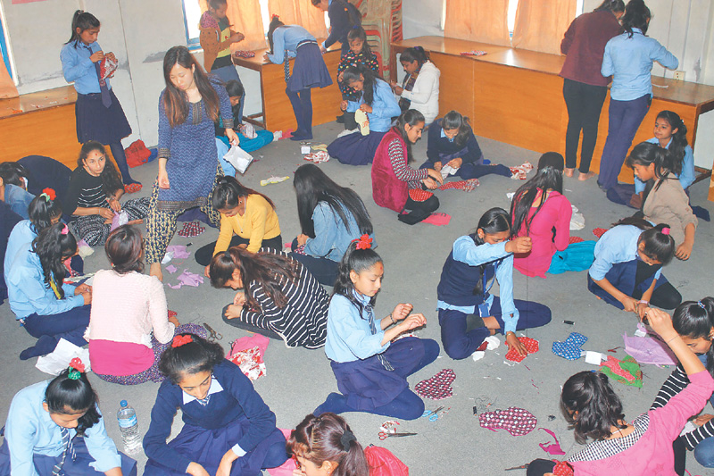 Women, teenage girls receive training to make sanitary pads