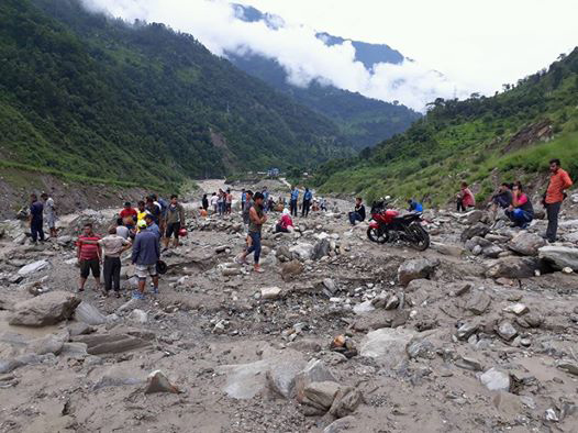 Traffic along Barhabise-Kathmandu section halted after landslide at Juro