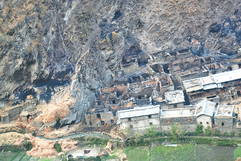Fire destroys 30 houses in Humla