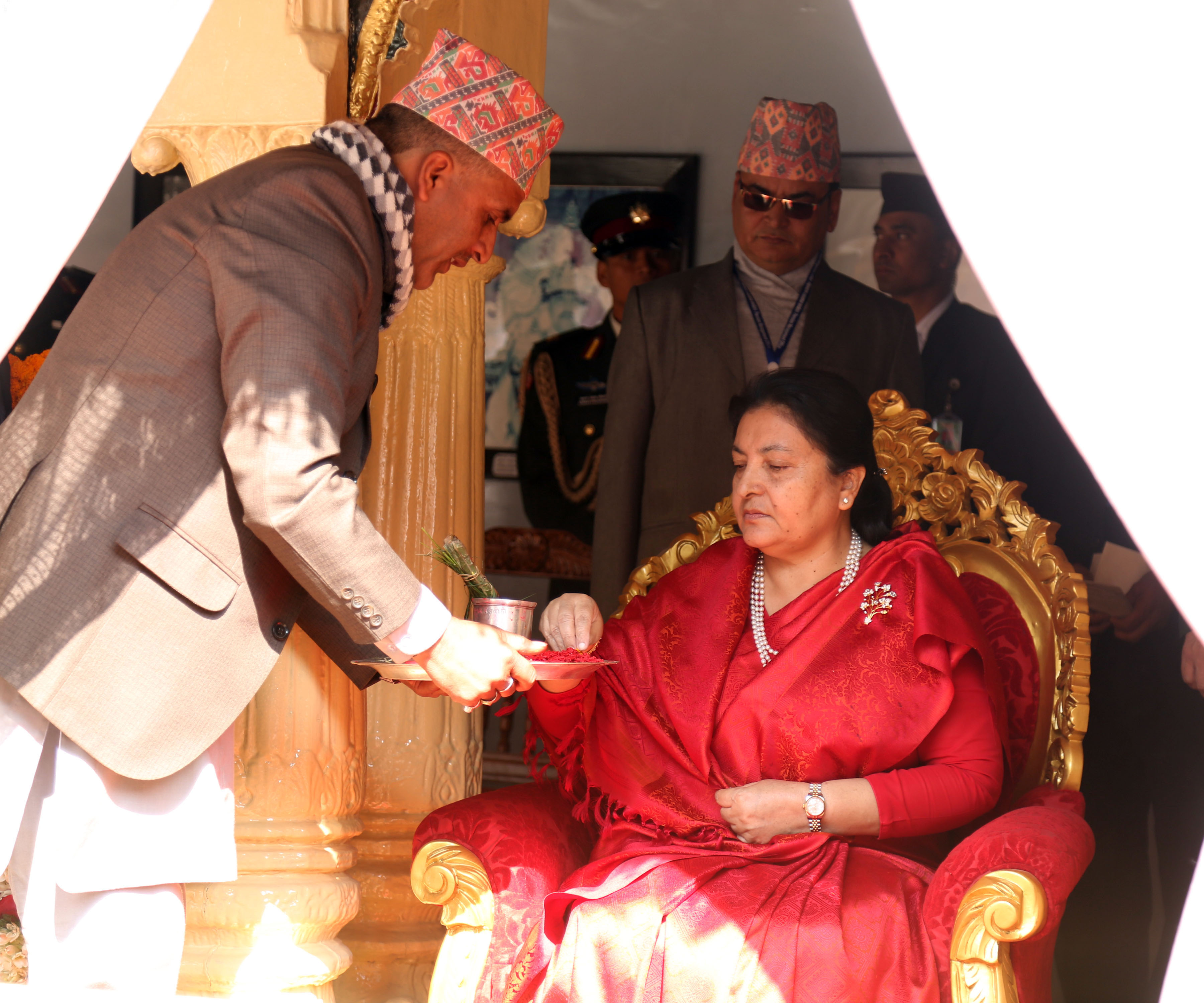 Prez Bhandari attends Basanta Shrawan ritual