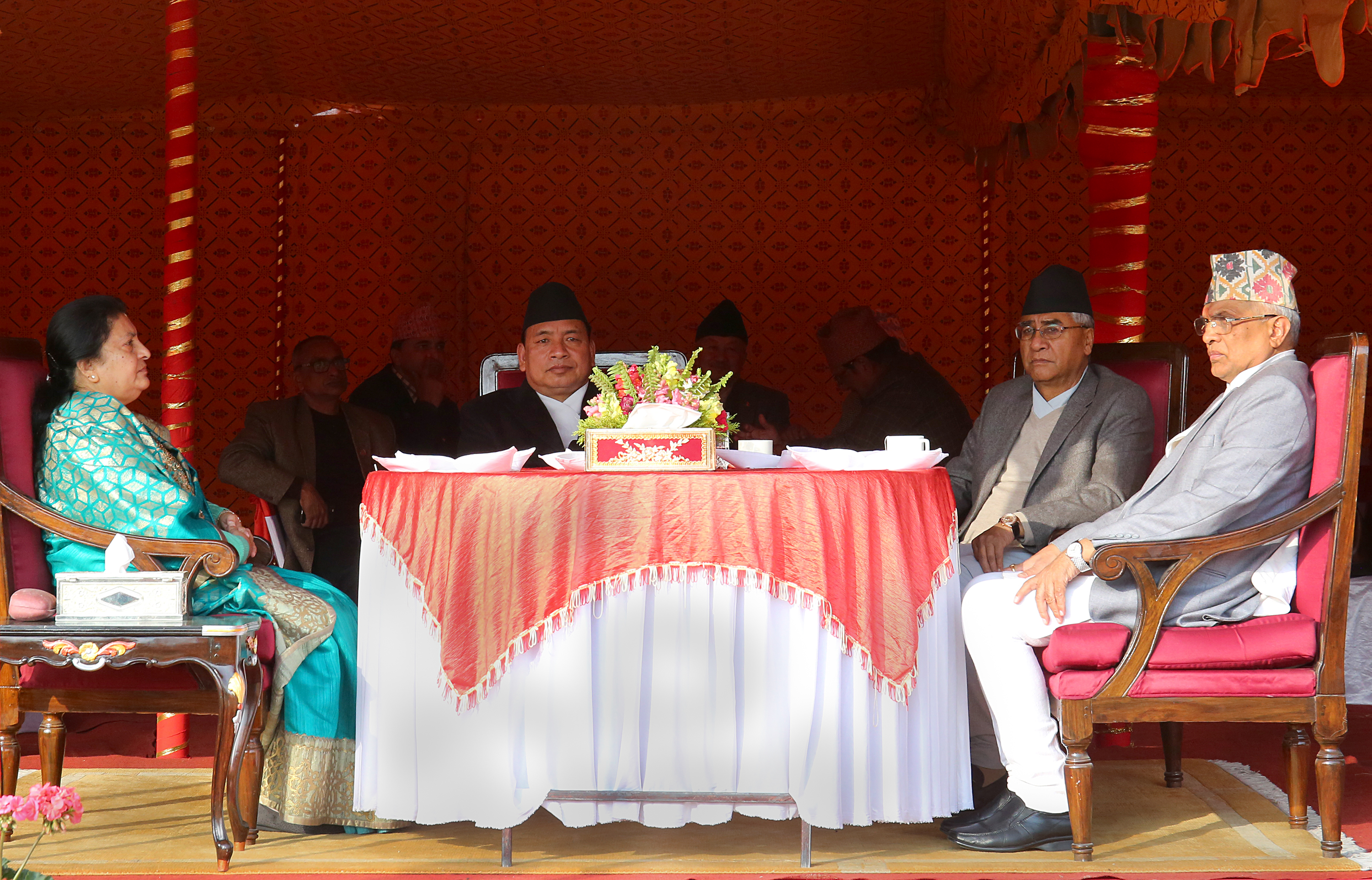 Prez Bhandari organises tea reception on Maghi