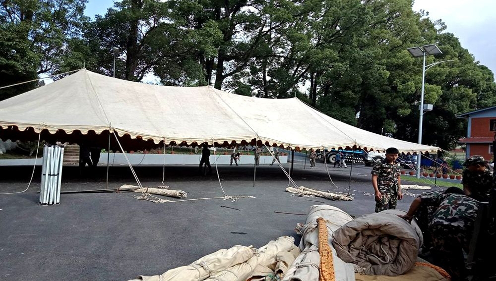 Baluwatar prepares for reception following unification (With photos)