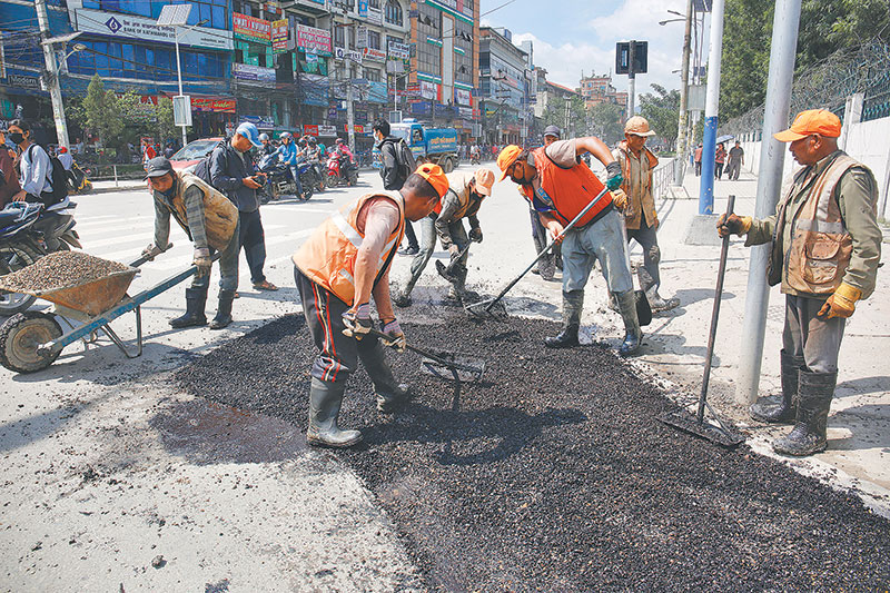 Kathmandu roads get a facelift ahead of key summit