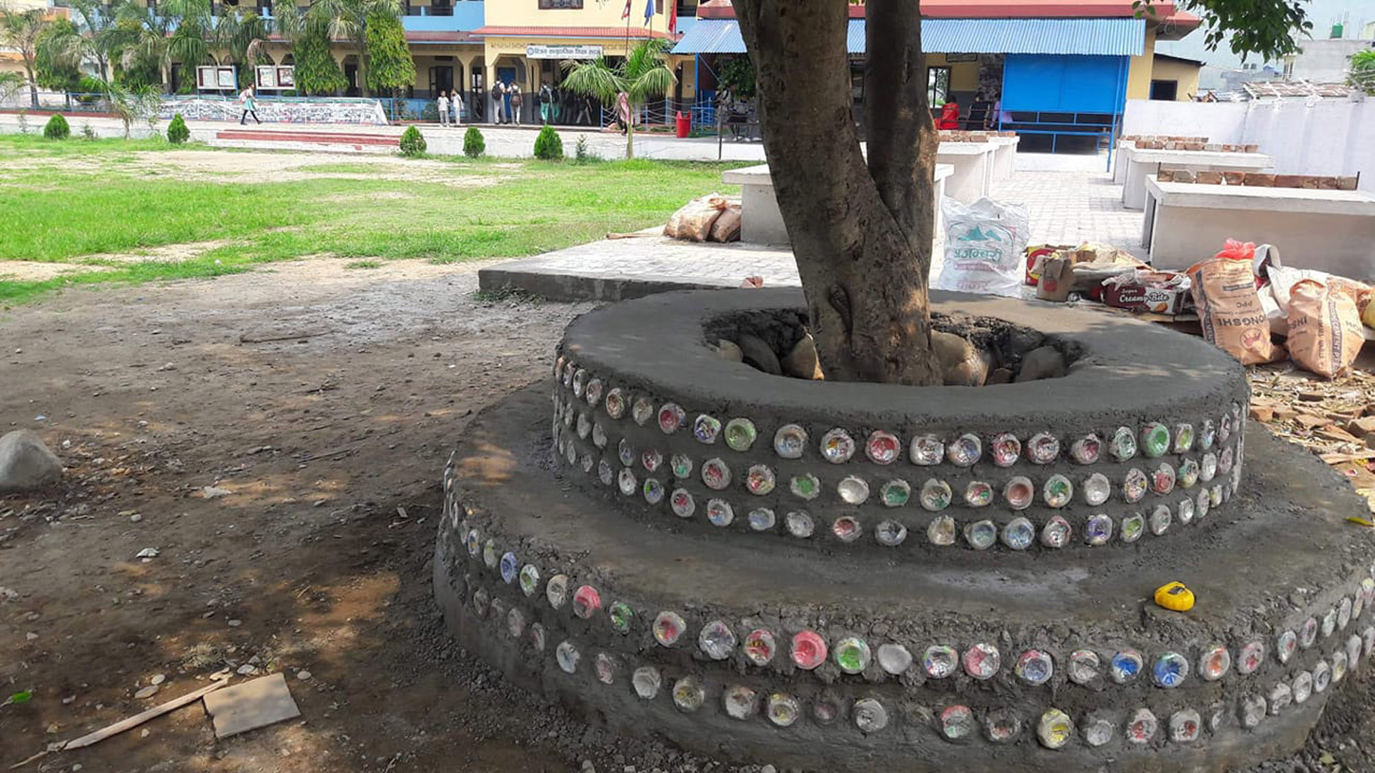 Students build ‘Chautari’ using waste