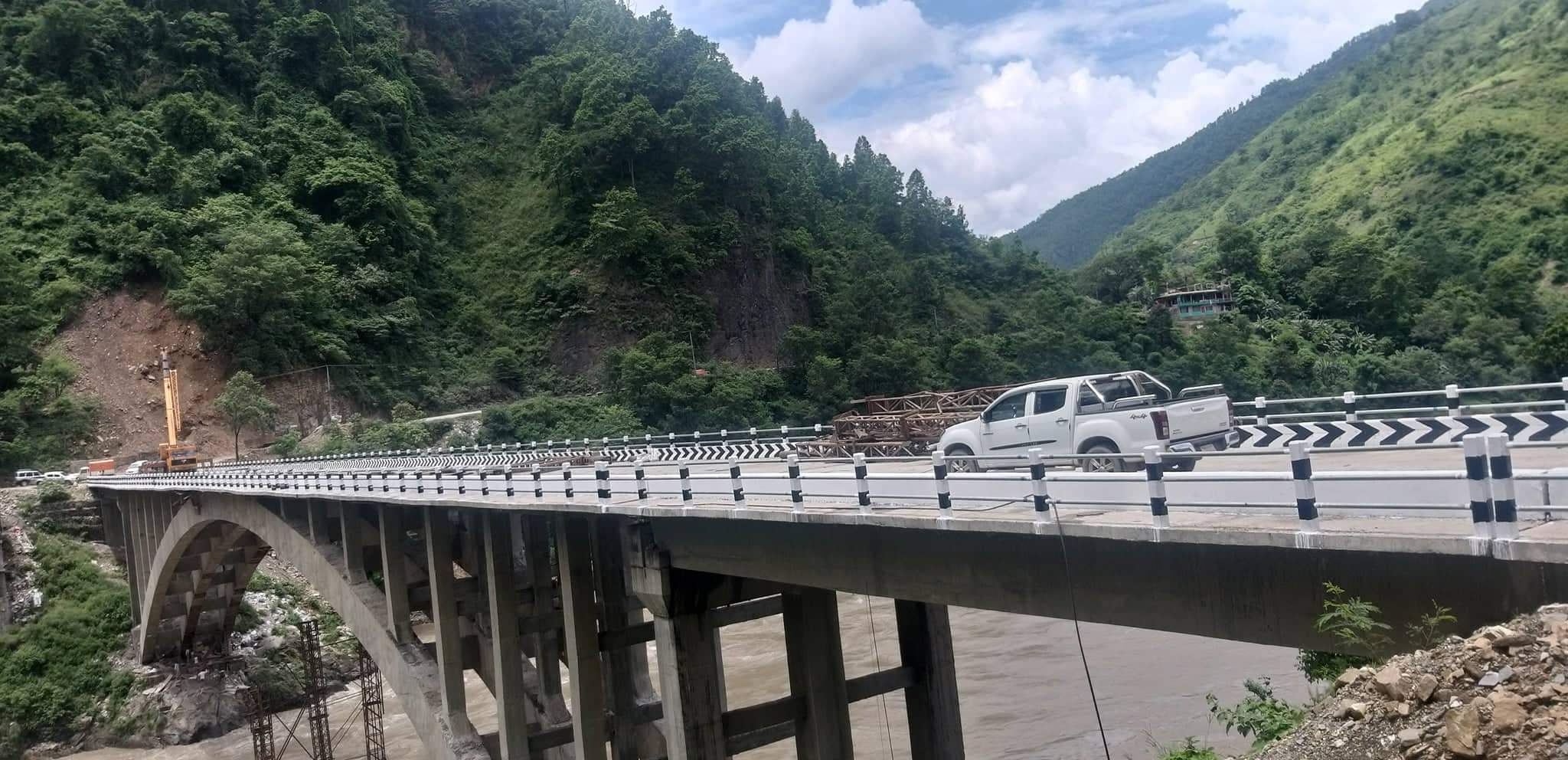 Arch bridge in Muglin opens for trial after three years of construction