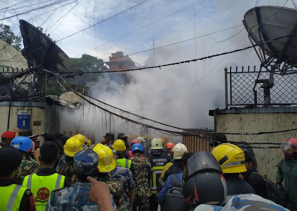 Fire breaks out at Subisu office in Baluwatar