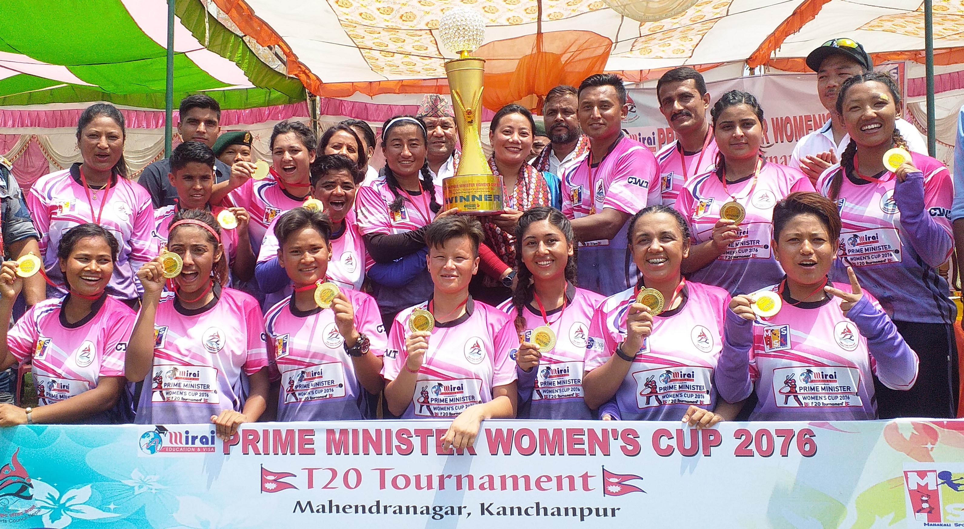 Rana Magar hands APF the Prime Minister Cup crown