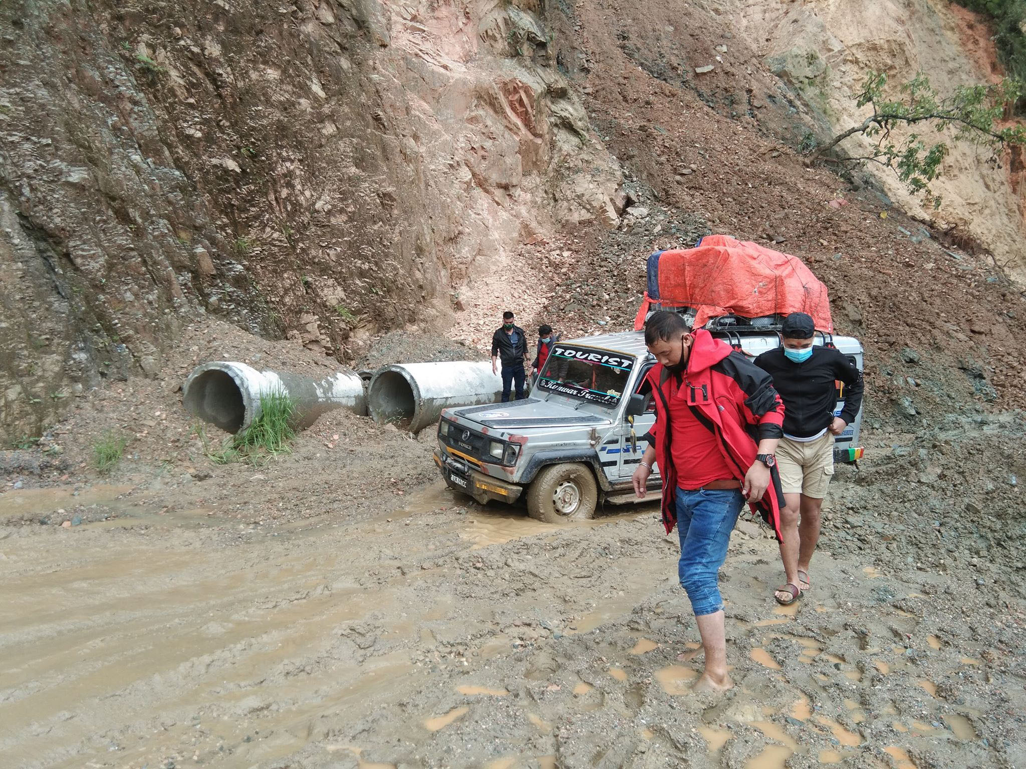 Landslides obstruct highways rural roads in Gandaki Province