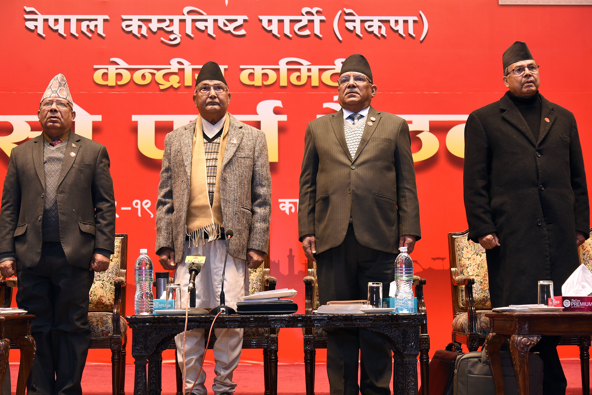 In Oli’s absence, two ruling party factions vie for Madhav Nepal’s favour