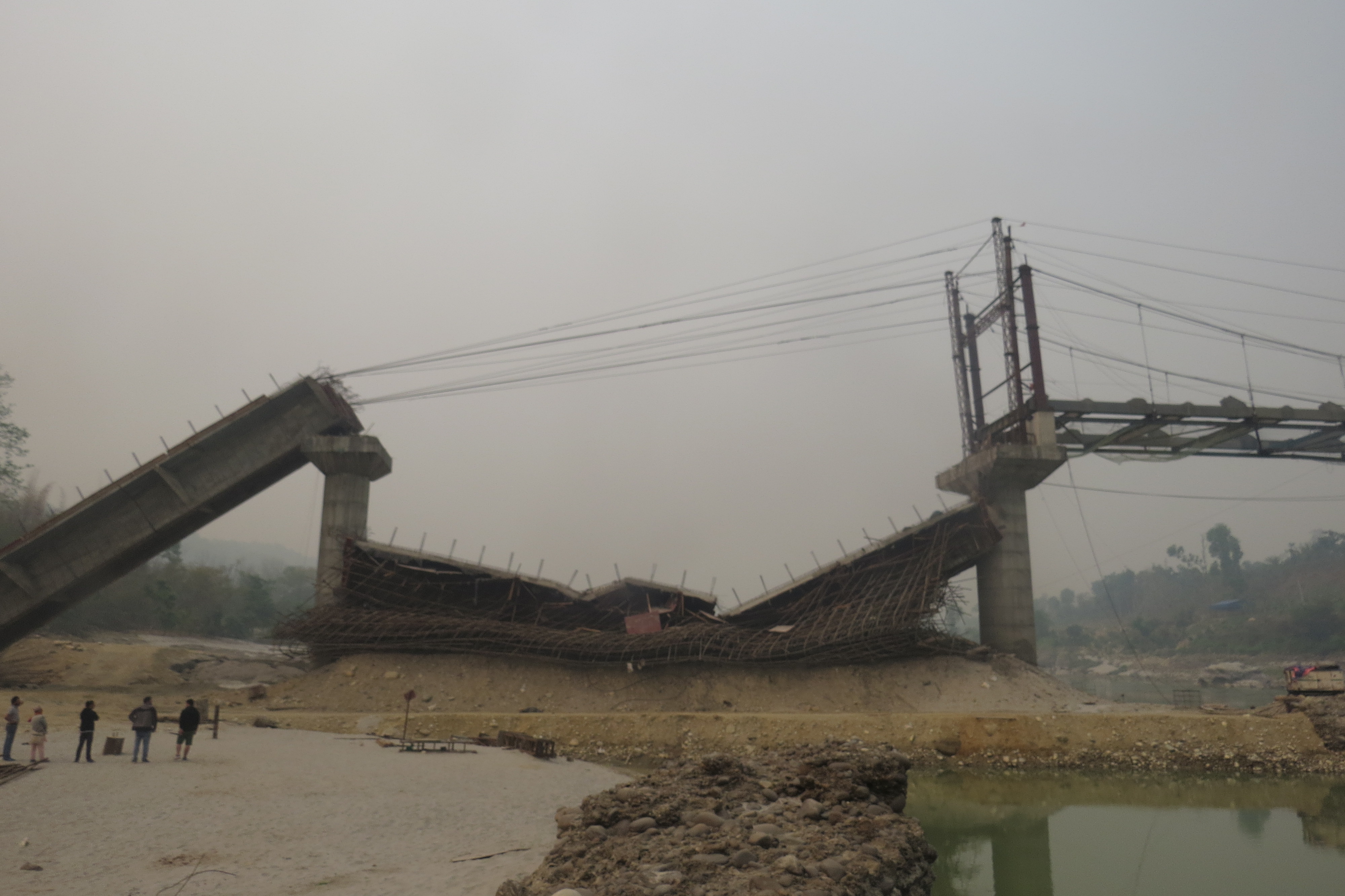 Under-construction bridge above Trishuli river collapses
