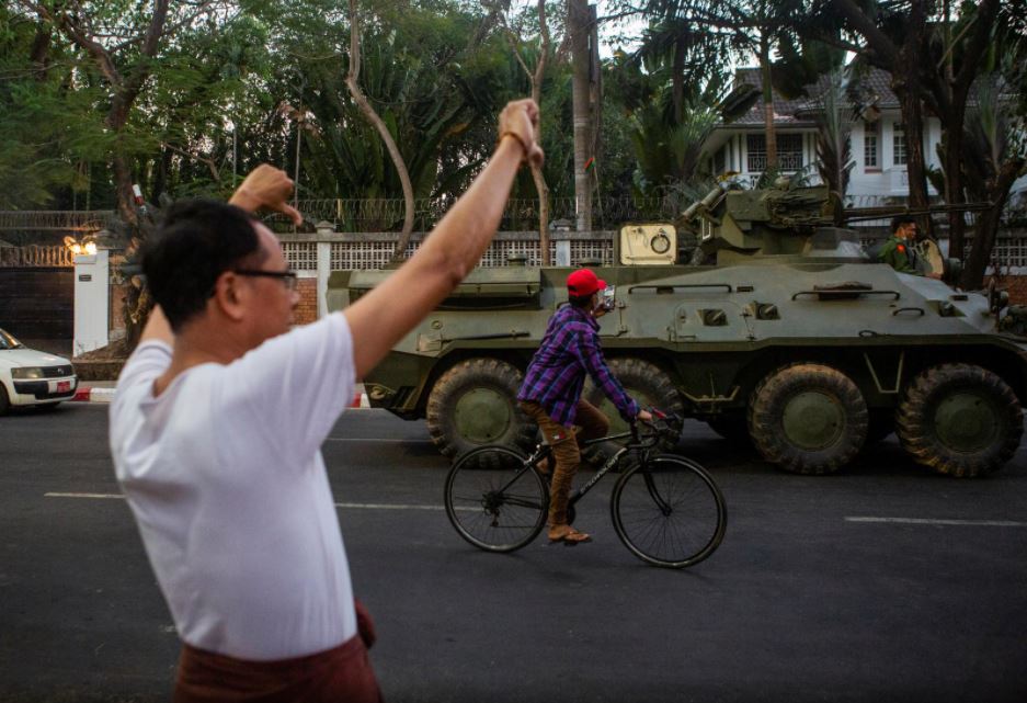 Armoured vehicles deployed to major Myanmar cities after mass protests