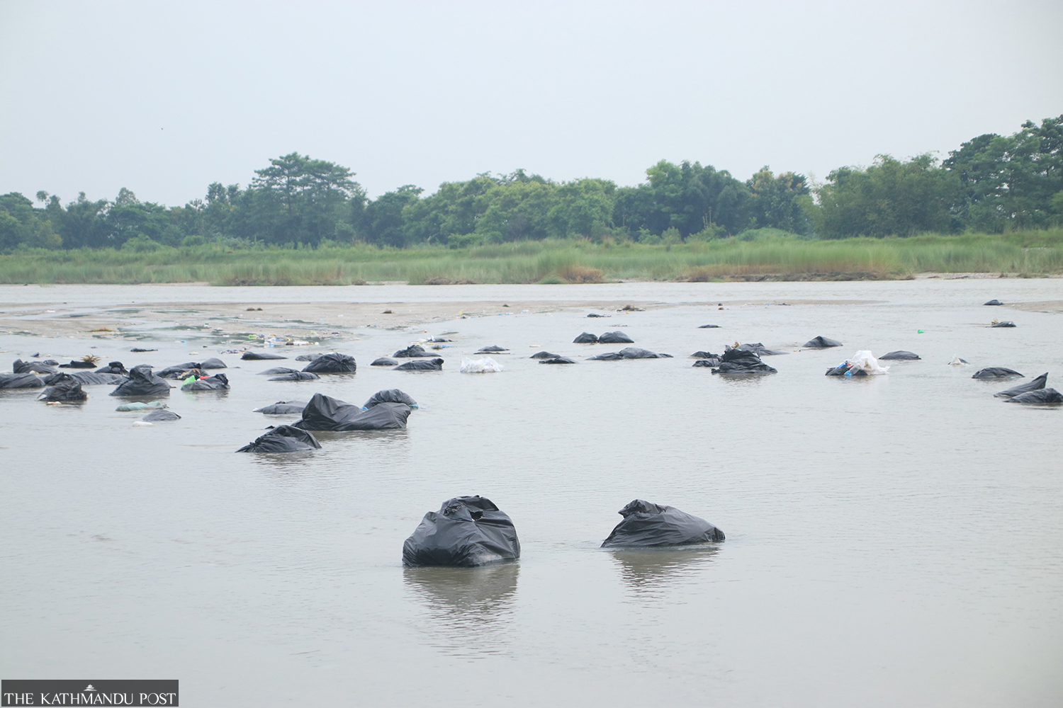 Medical waste disposed of in Biring River in Birtamod