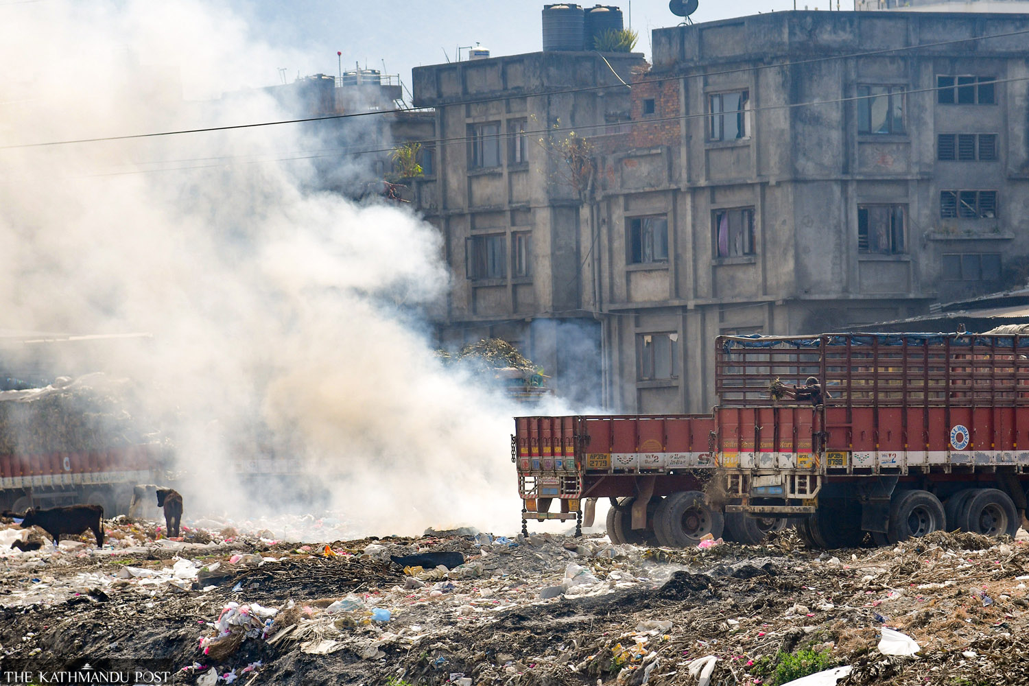 Forest fires and open burning activities cause haze in Kathmandu Valley