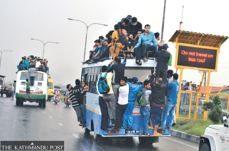 Public transport is full of hassles in Kathmandu