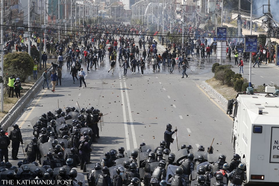 Anti-MCC protests disrupt road traffic in Kathmandu throughout the day