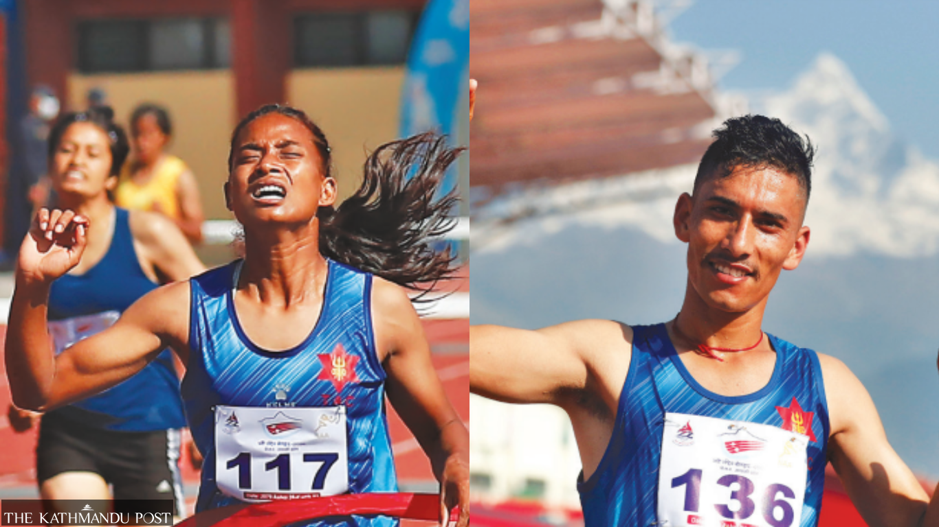 Adhikari, Tharu set new national records