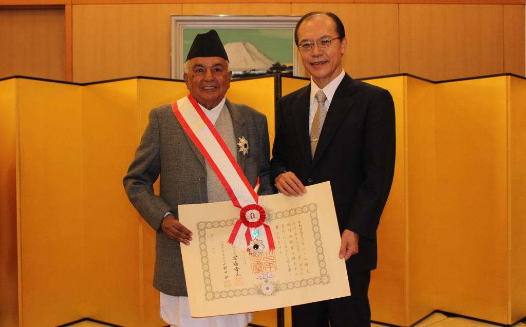 Ram Chandra Poudel honoured with ‘Order of the Rising Sun’ award