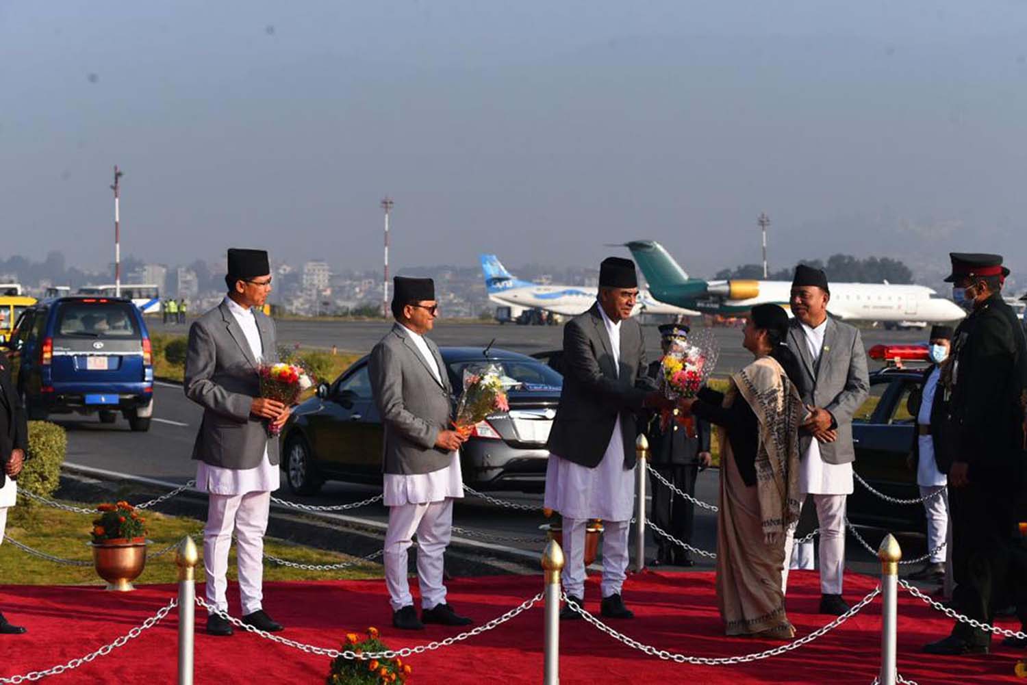 President Bhandari returns home