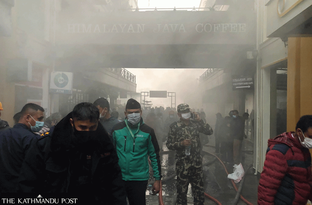 Fire engulfs commercial building in Pokhara, no casualty reported