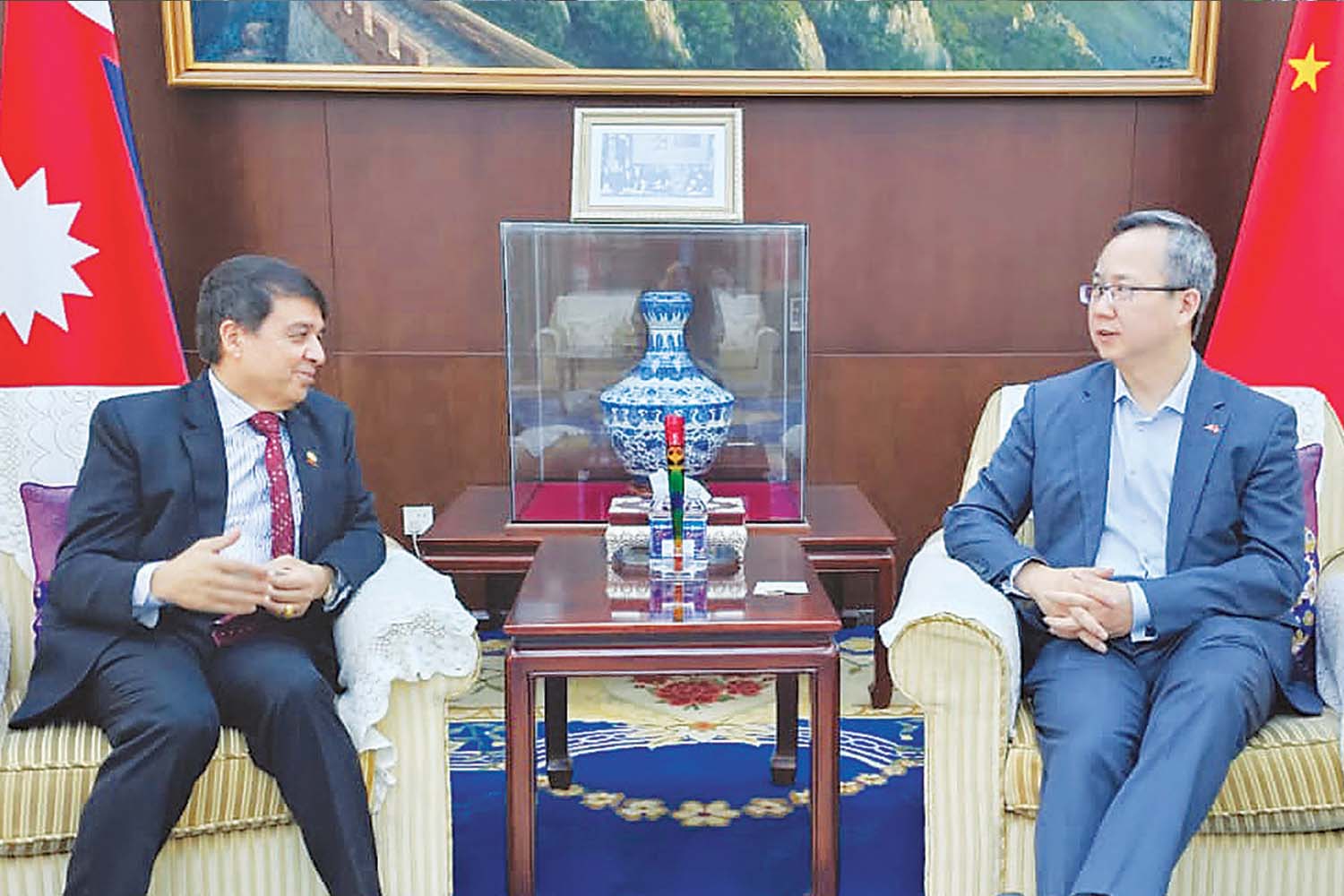 Chinese ambassador, FNCCI president discuss investments in Nepal