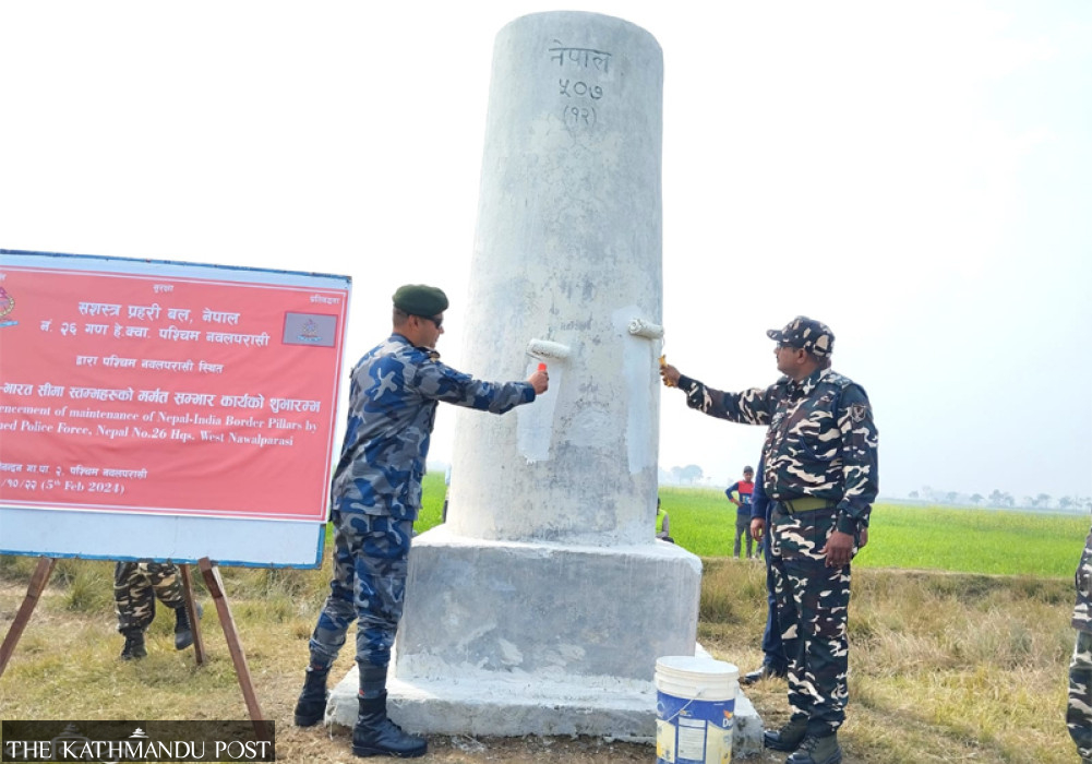 Border pillar repair work begins