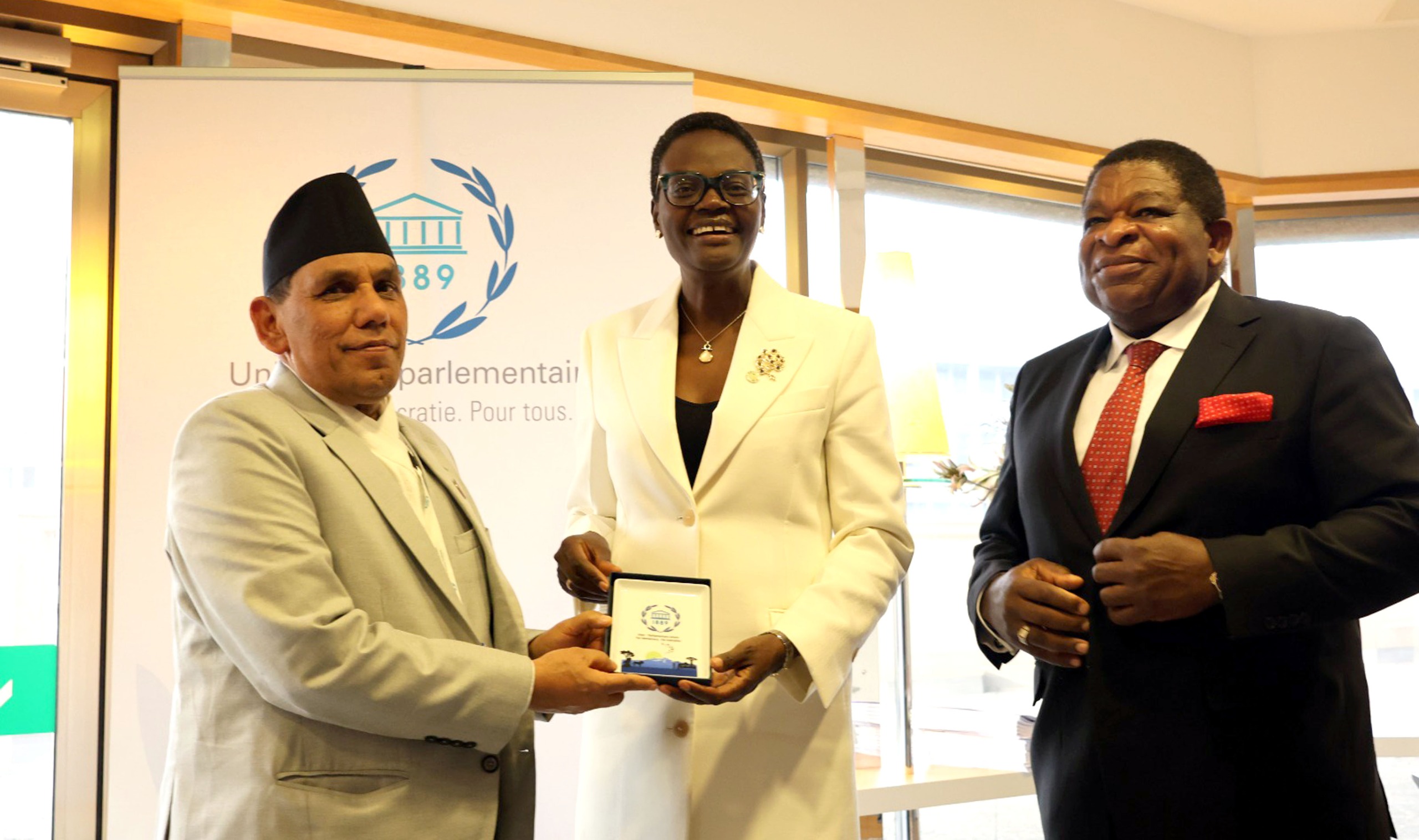 National Assembly chair Dahal meets IPU president, secretary general