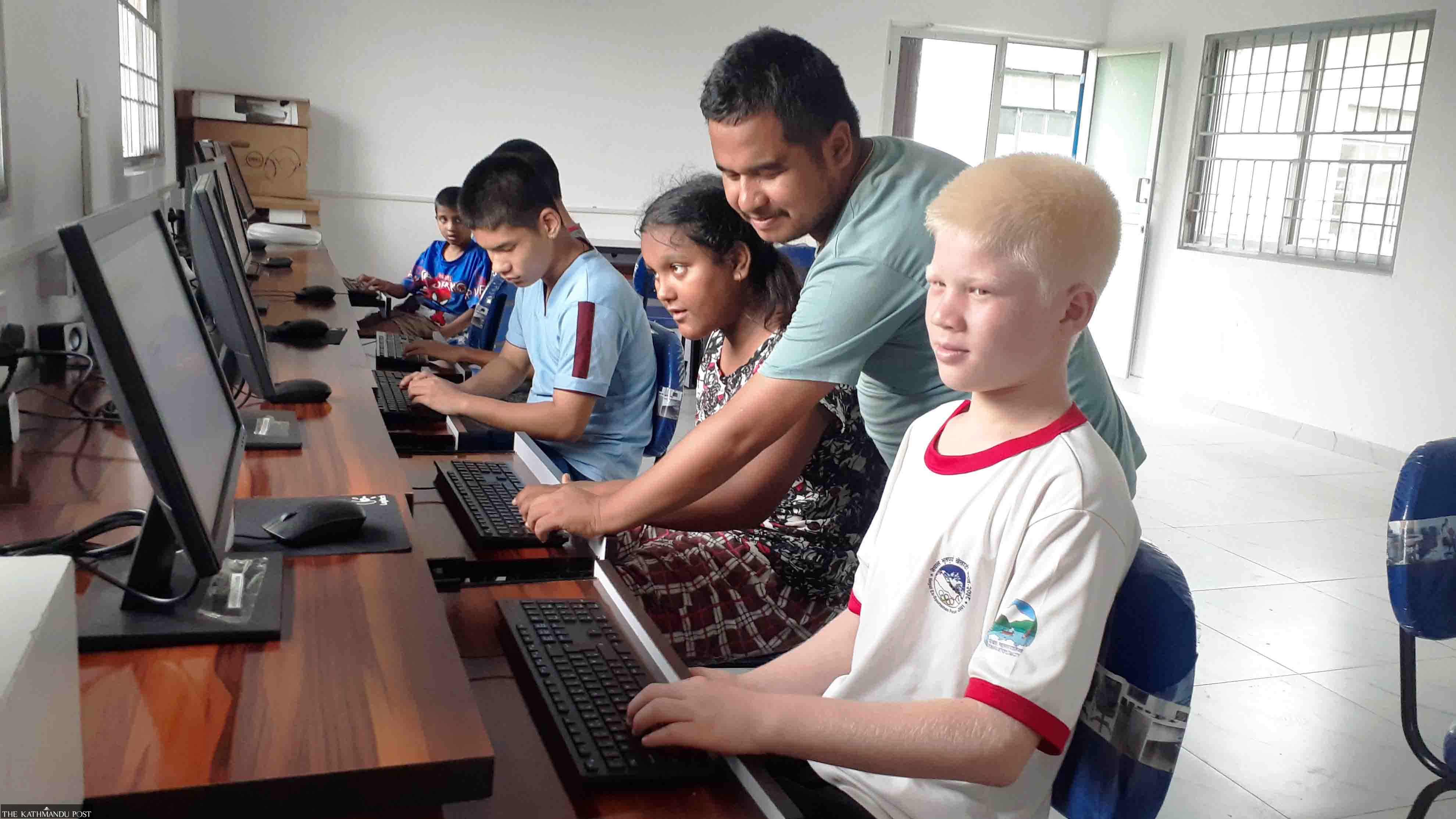 At Pokhara school, blind students are shifting from Braille to computers