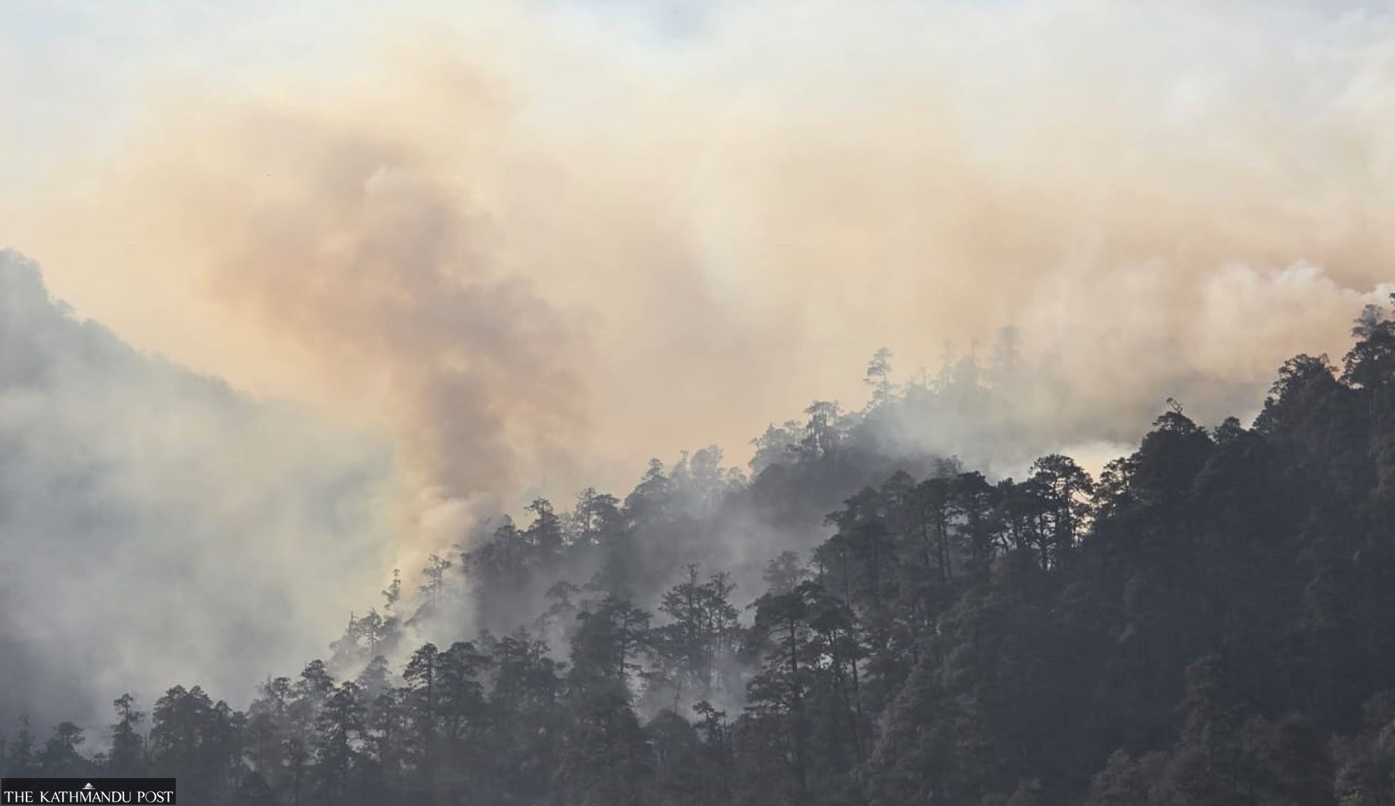 Wildfire rages on in Manang’s Timang forest