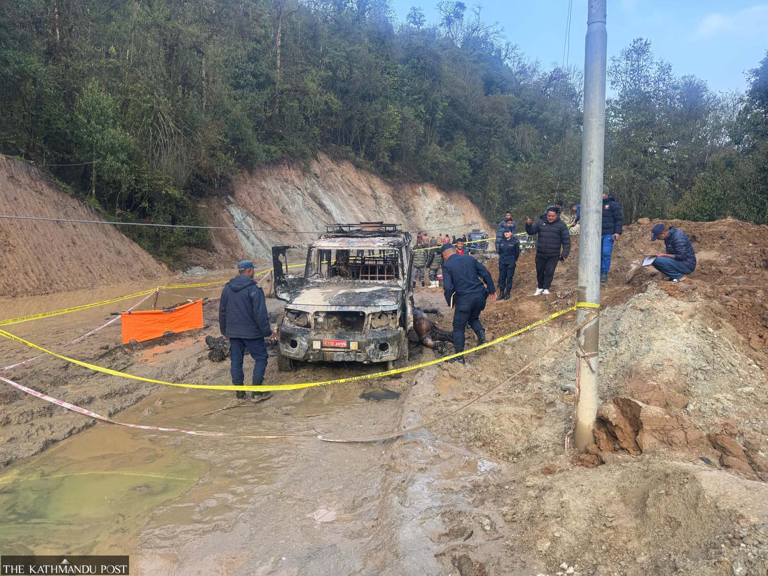 Four electrocuted after vehicle hits fallen power cable