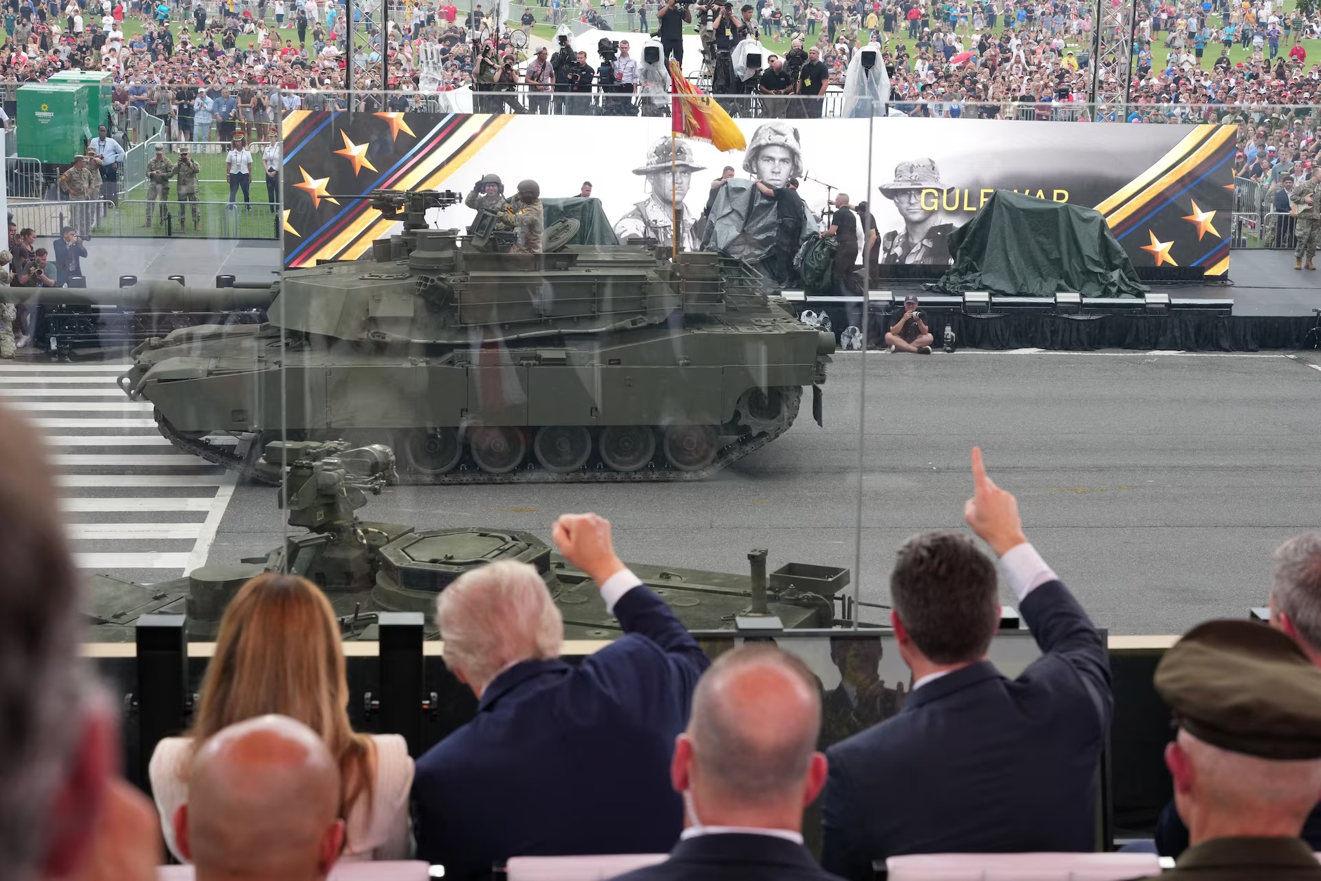 After day of nationwide protests, Trump’s military parade rolls through ...
