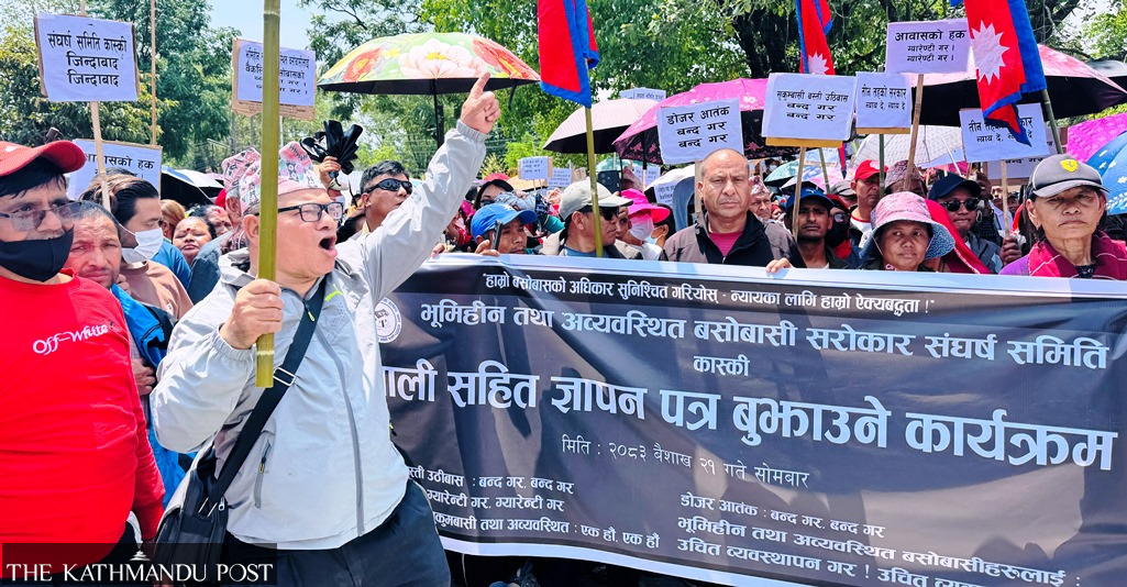 Landless squatters protest nationwide, demand relocation before eviction