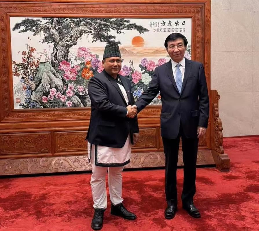 Foreign Minister Khanal meets senior CPC leader Wang in Beijing